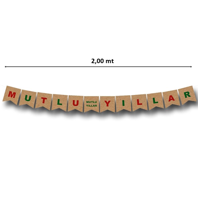 Mutlu Yıllar Kraft Karton Banner - 2,00 mt I Uygun Fiyat ve Aynı Gün ...