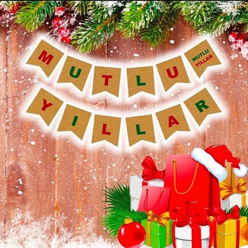 Mutlu Yıllar Kraft Karton Banner - 2,00 mt I Uygun Fiyat ve Aynı Gün ...