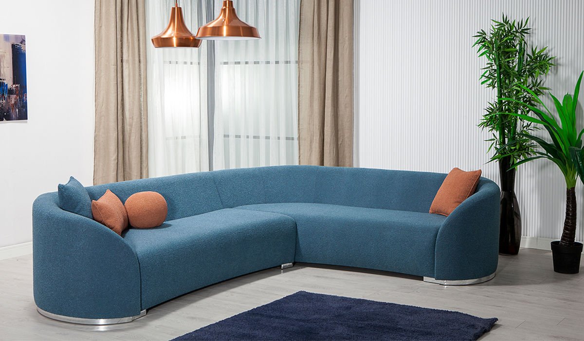 Teddy Corner Set Blue - Mobetto Mobilya - Corner Sets