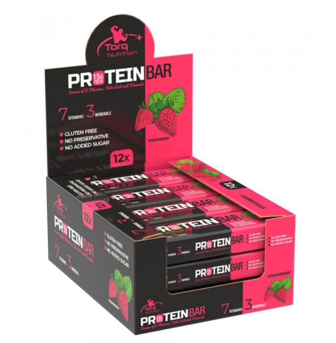 TORQ NUTRITION Torq Protein Bar 50 gr X 12 adet ÇİLEK AROMALI