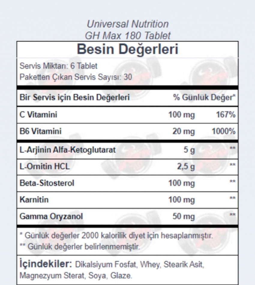 UNIVERSAL NUTRITION Universal Nutrition Universal GH-MAX 180 Tablet