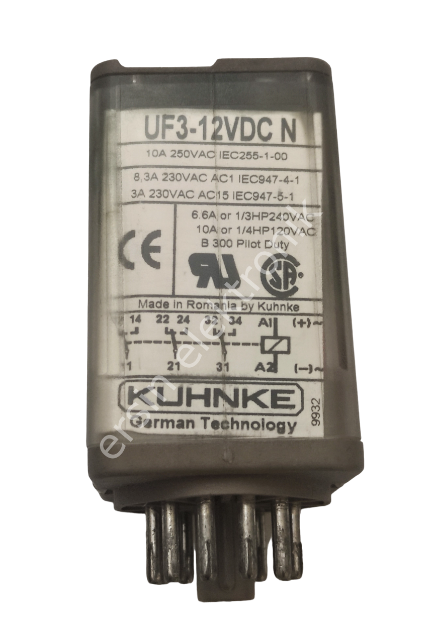 UF3-12VDC - KUHNKE - 12V Röle - Ersin Elektronik