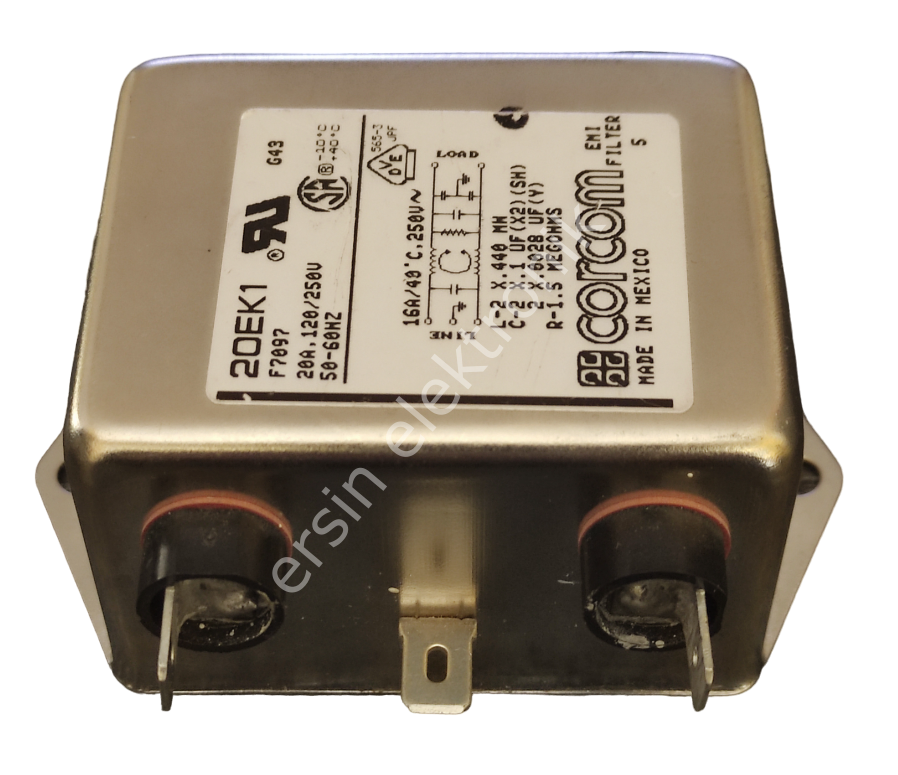 (20A) EMİ FİLTER 20EK1 20A 250V Power Line Filter Orjinal Küçük tip ...
