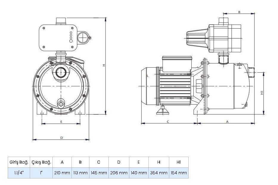 Wilo Control SPS 4-47 Jet Pompalı Akıllı Hidrofor