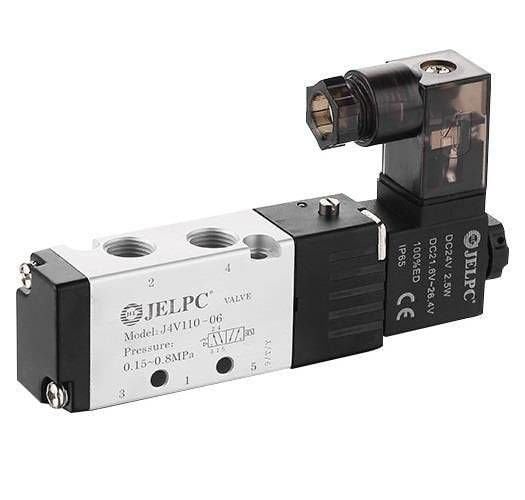 Jelpc 4V110 Pnömatik Yön Kontrol Valfi 5/2 Tek Bobin