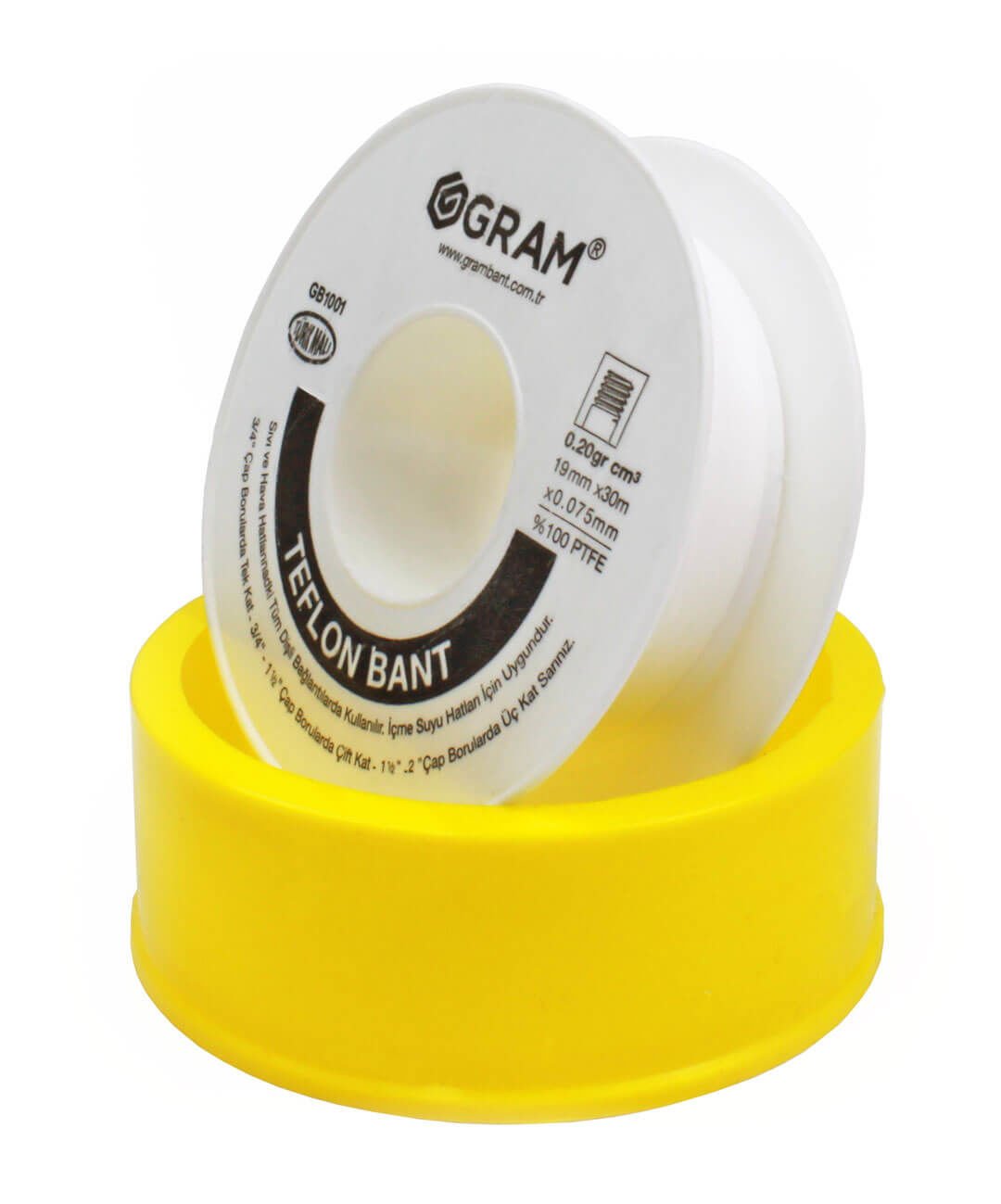 Gram Teflon Bant Sızdırmazlık Bandı 19 mm x 30 Mt 100Adet