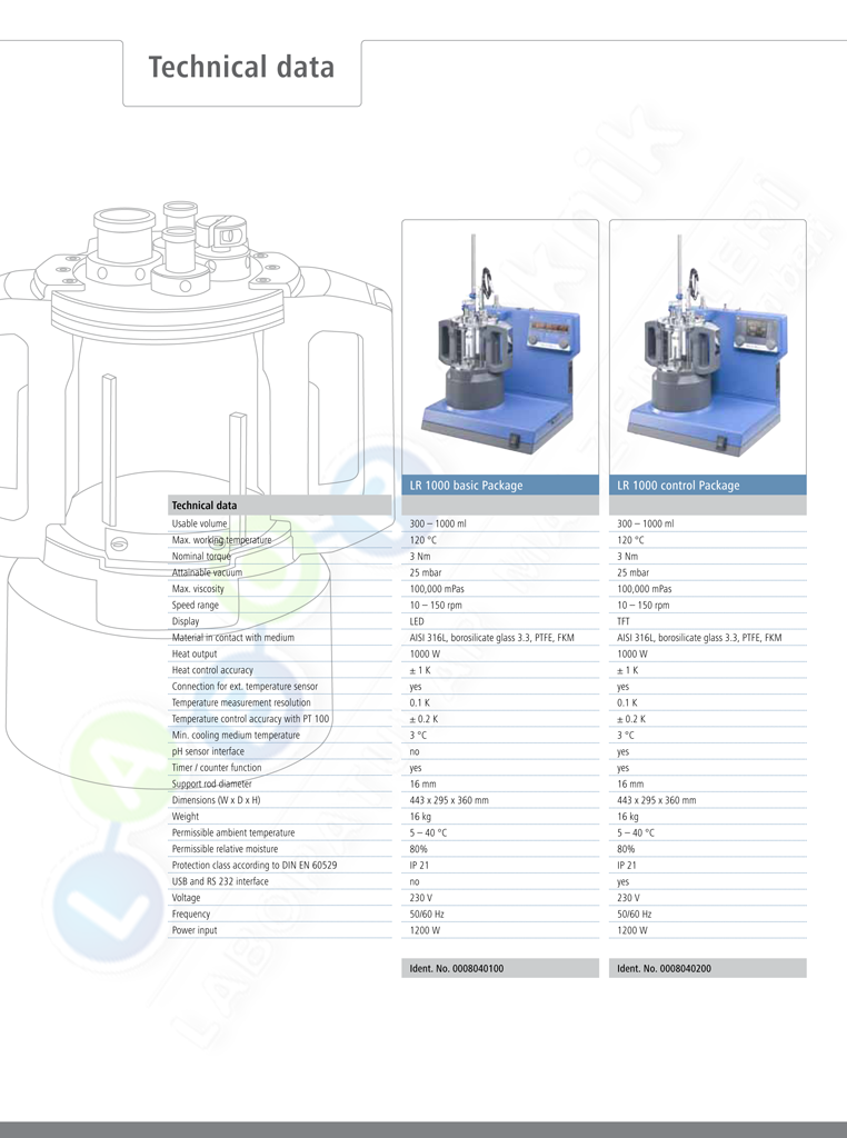 IKA LR 1000 Basic Sistem Yüksek Viskoziteli Reaktör 100000 mPas