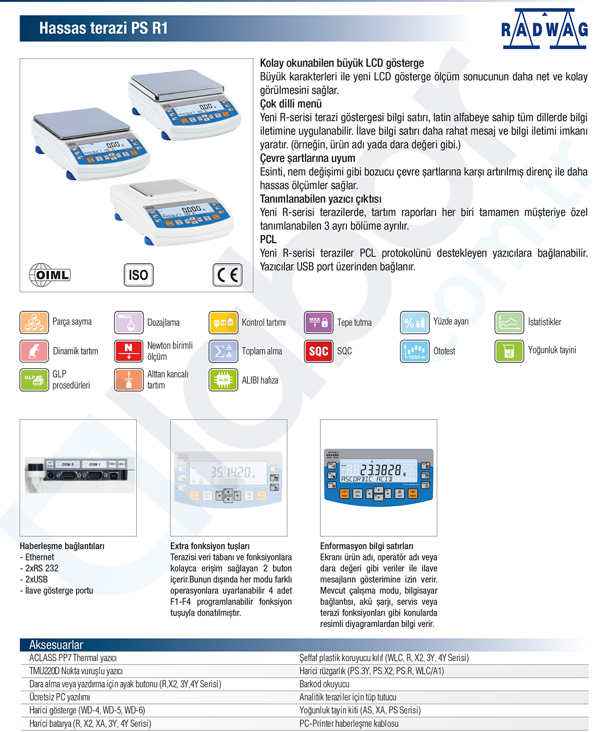 RADWAG PS 1000.R1 Hassas Terazi (1000 g / 1 mg)