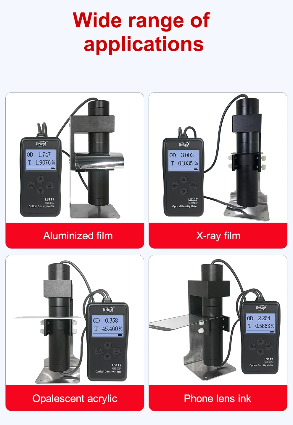 Linshang Technology LS117 Optik Yoğunluk Ölçer 380-760 nm