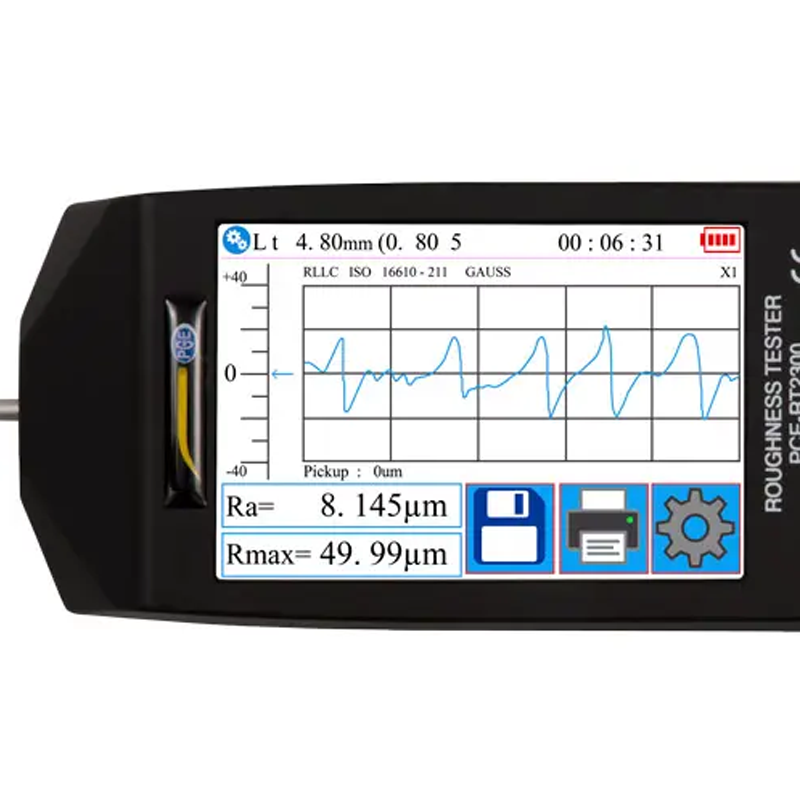 PCE RT2300 Pürüzlülük Ölçer | Ra, Rz, Rq, Rt, Rc, Rp, Rv, R3Z, R3Y, Rz ...