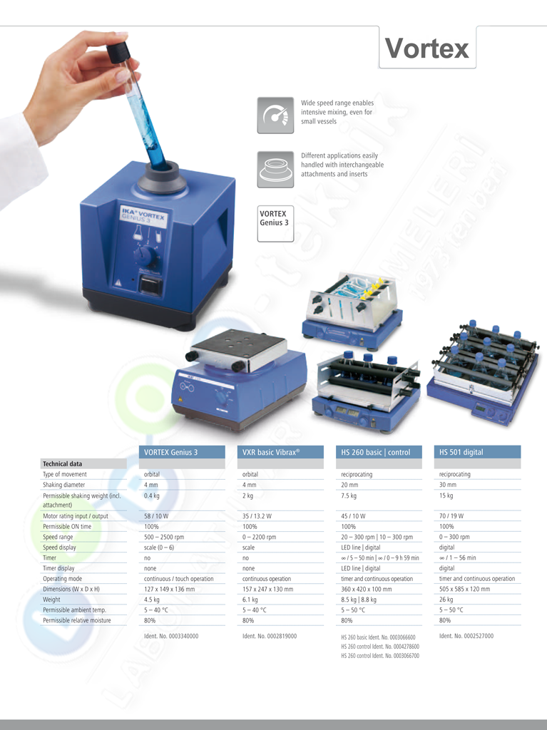 IKA VORTEX 3 Tüp Karıştırıcı 2500 rpm / 0.4 kg / Orbital