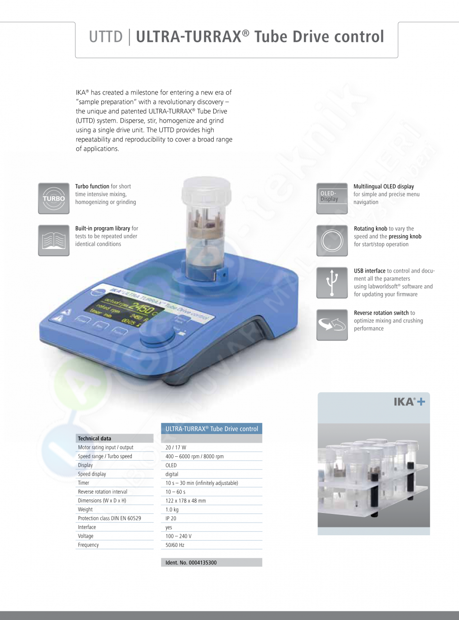 IKA ULTRA-TURRAX TUBE DRIVE