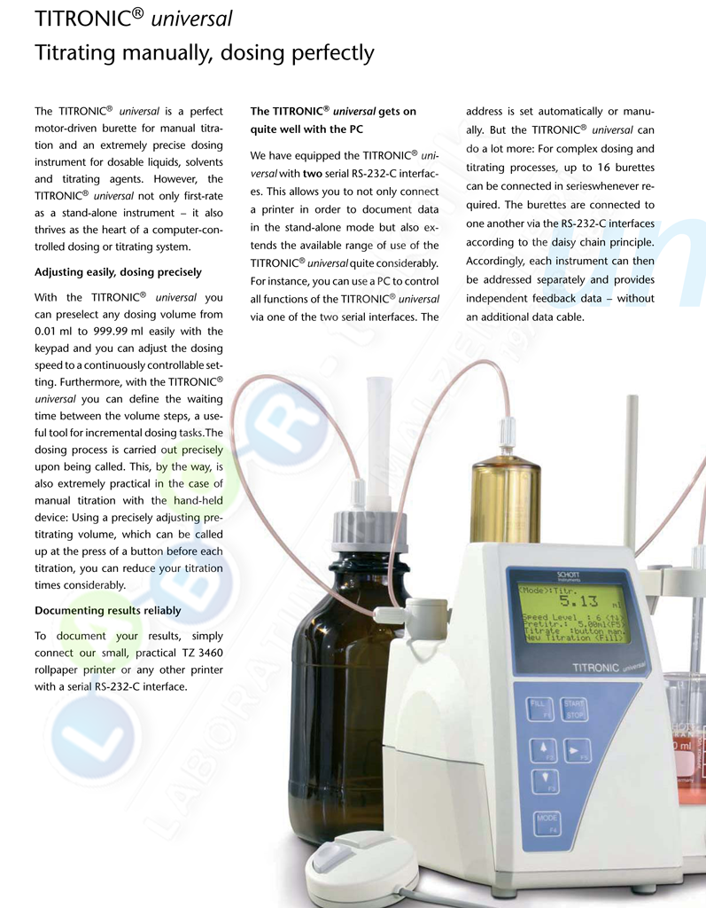 SCHOTT TITRONIC® universal M1/20 TİTRATÖR