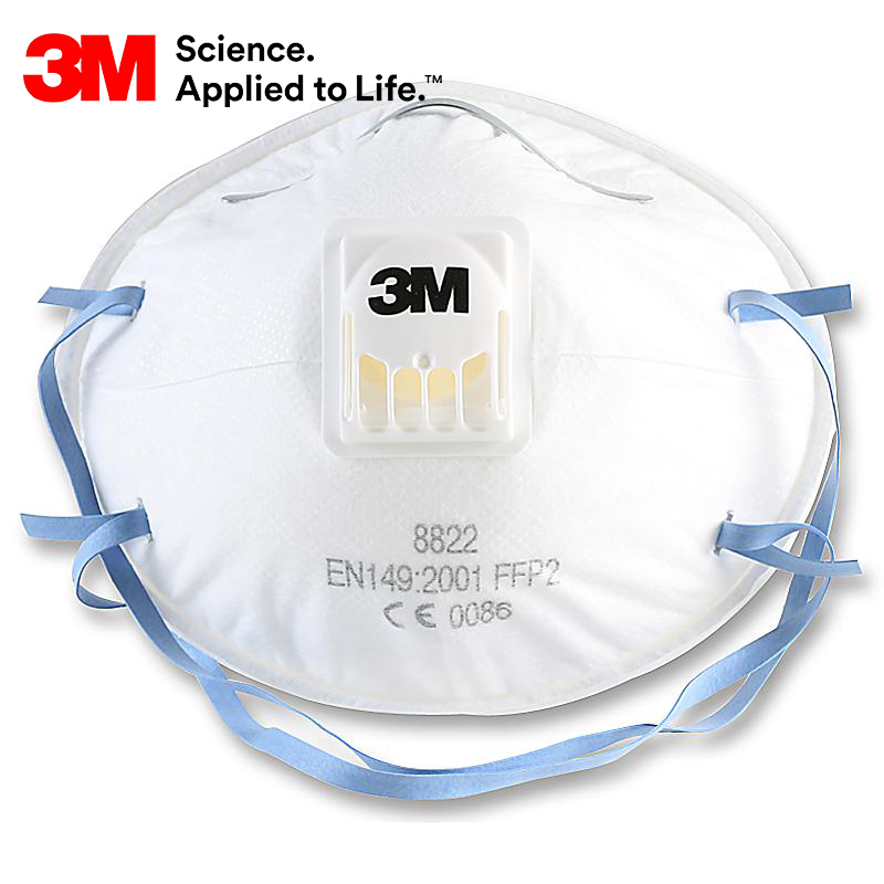 3M™ 8822 Ventilli Tek Kullanımlık Tozlara, Buğulara ve Sislere Karşı Koruyucu Solunum Maskesi ...