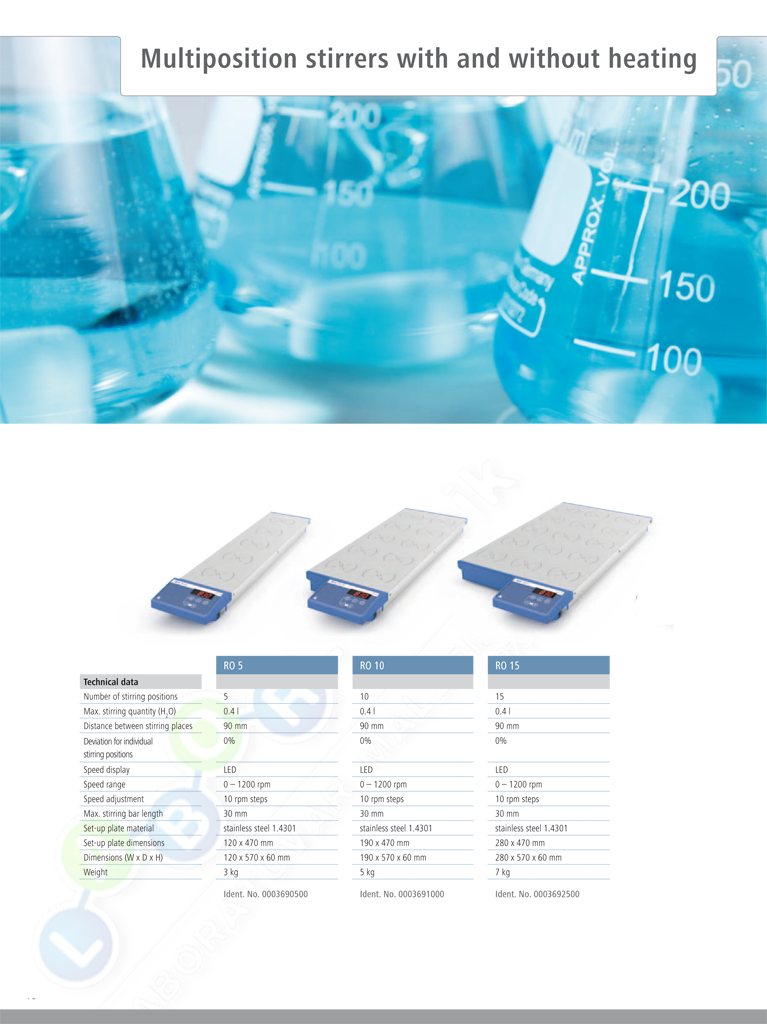 IKA RO 10 Çoklu Manyetik Karıştırıcı 4 L / 1200 rpm