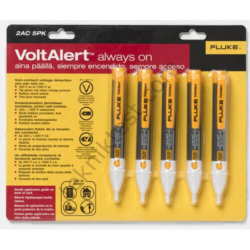 FLUKE 2AC/90-1000V5PK Volt Alert 90-1000V, 5-pack, Flat-tip