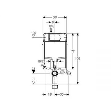 Geberit Sigma Kombifix 8 cm Gömme Rezervuar 110.792.00.1