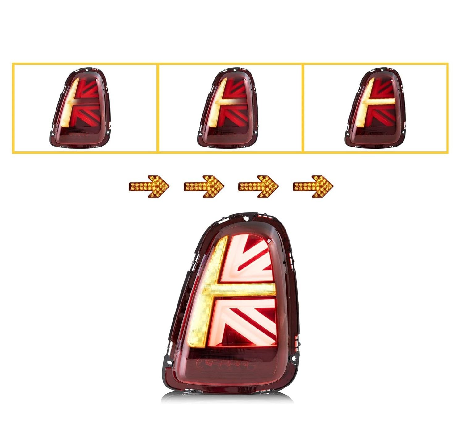 Mini cooper r57 stop lambası ledli british flag 2008 / 2014 kırmızı ...