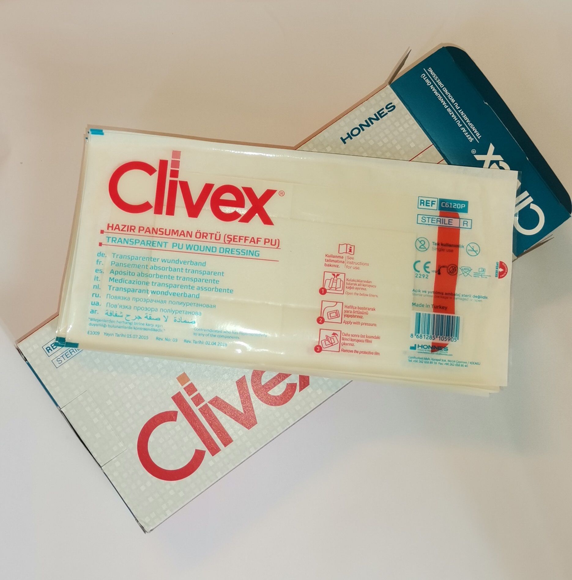Clivex 9 x 20 cm Steril Hazır Pansuman Yara Örtüsü 25 Adet PU Su ...