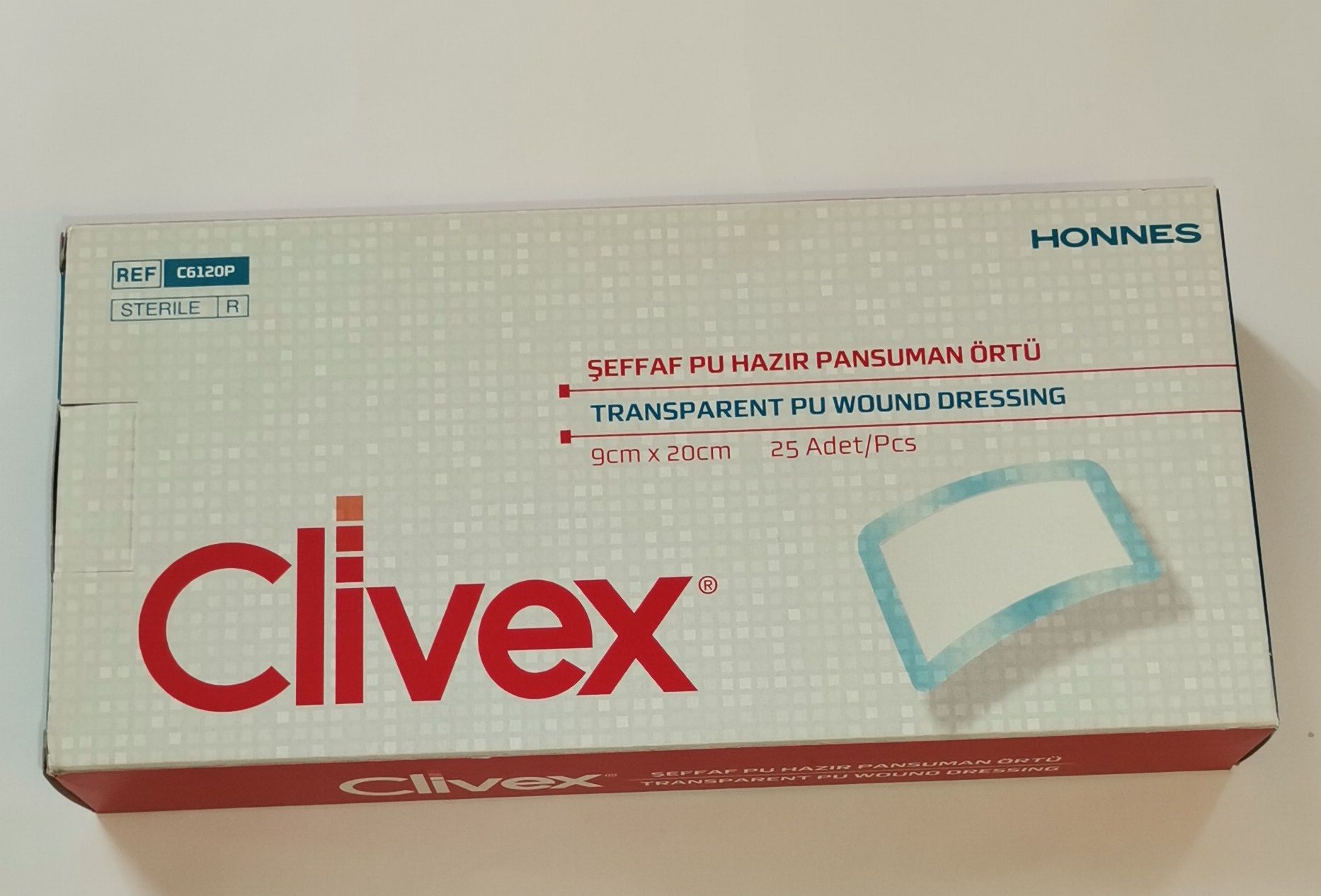 Clivex 9 x 20 cm Steril Hazır Pansuman Yara Örtüsü 25 Adet PU Su ...