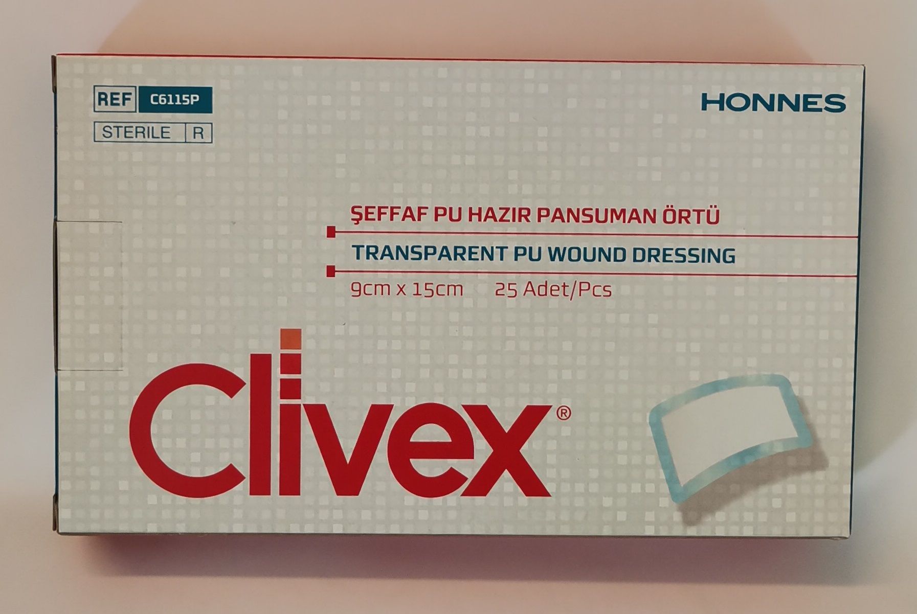 Clivex 9 x 15 cm Steril Hazır Pansuman Yara Örtüsü 25 Adet PU Su ...