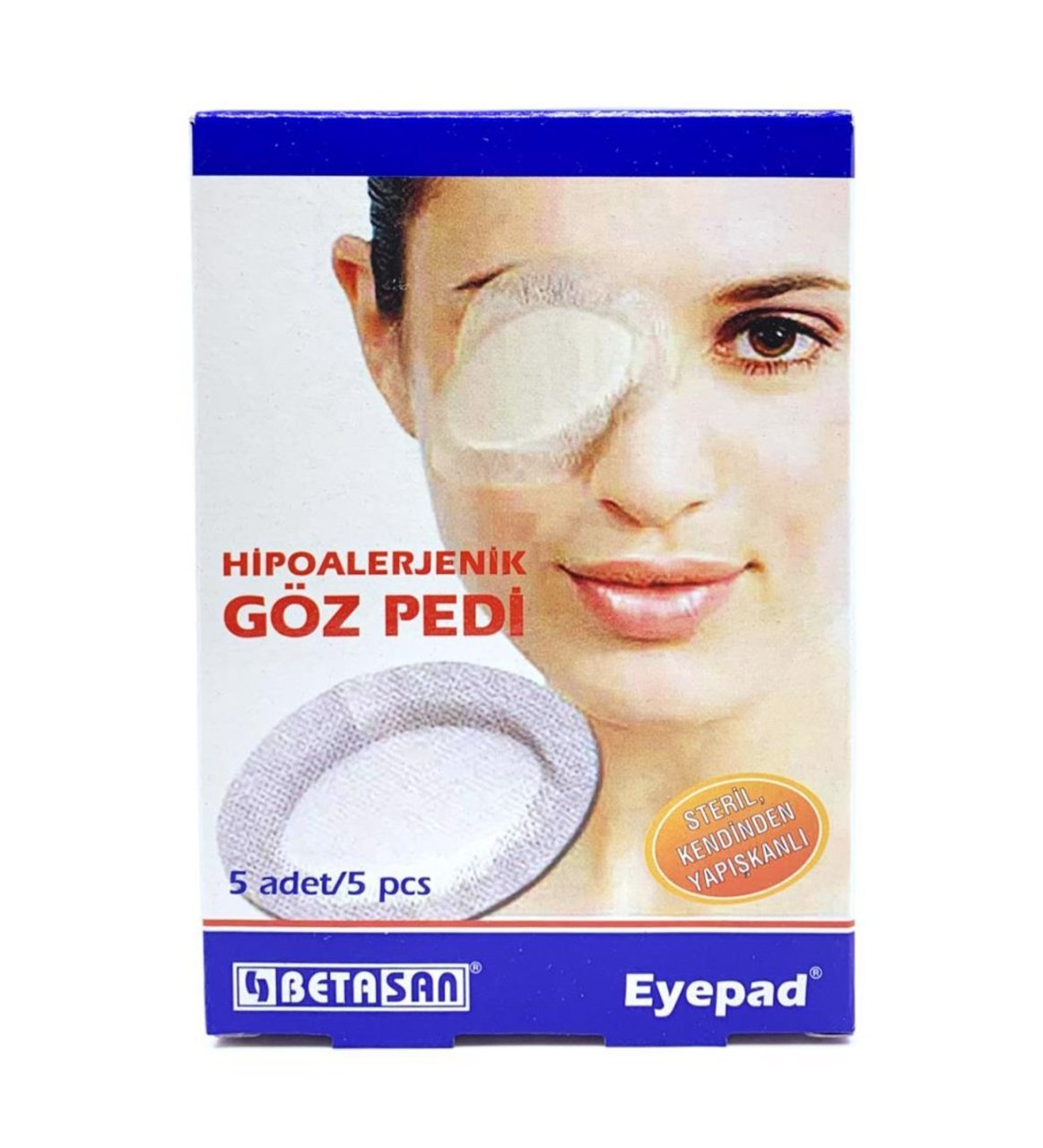 Yapışkanlı Göz Pedi 5 adet 6.5 x 9.5 cm Göz Bandı - Steril, Yapışkanlı