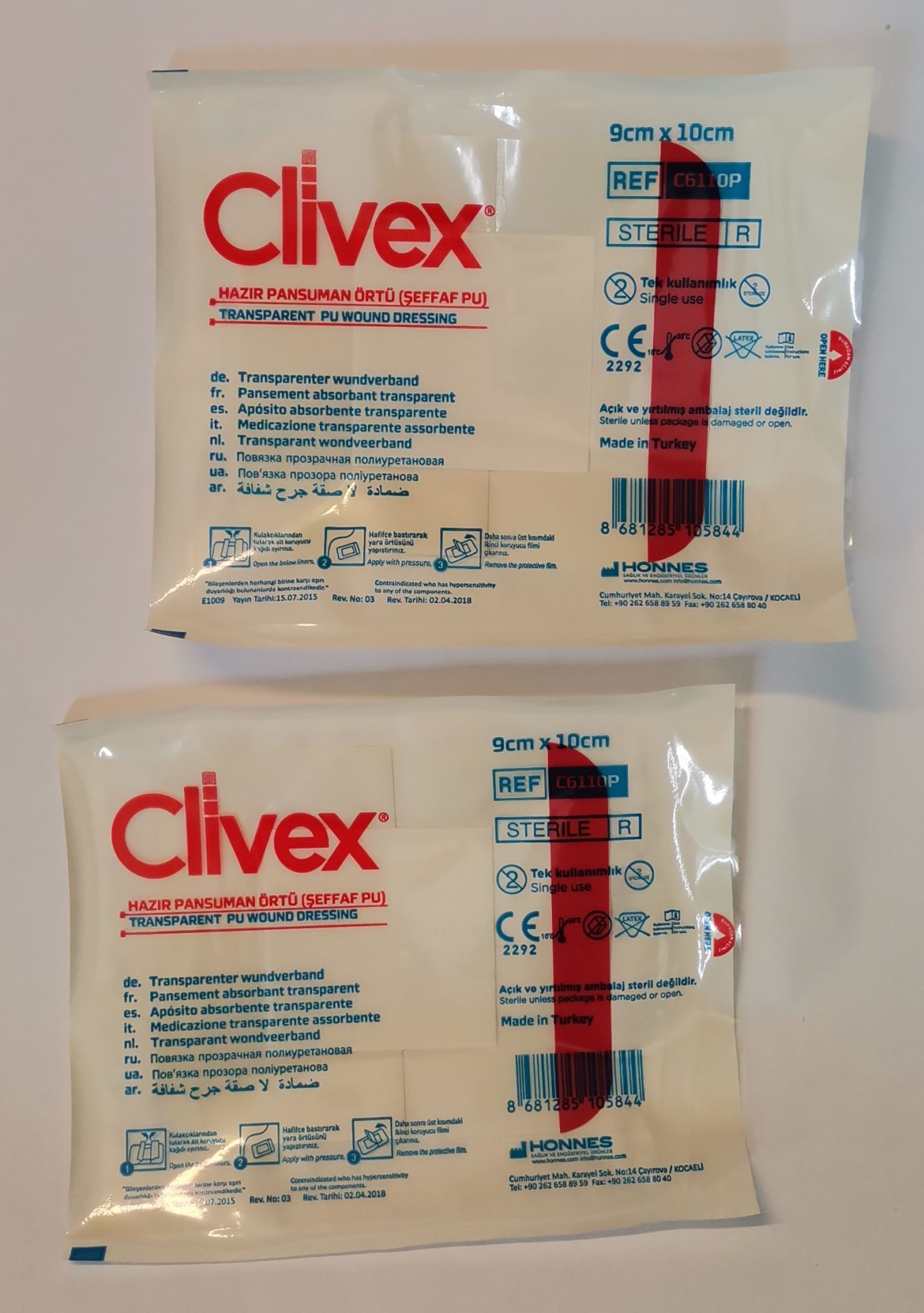 Clivex 9x10 cm Şeffaf PU Pansuman Yara Örtüsü 2 Adet PU Su Geçirmez ...
