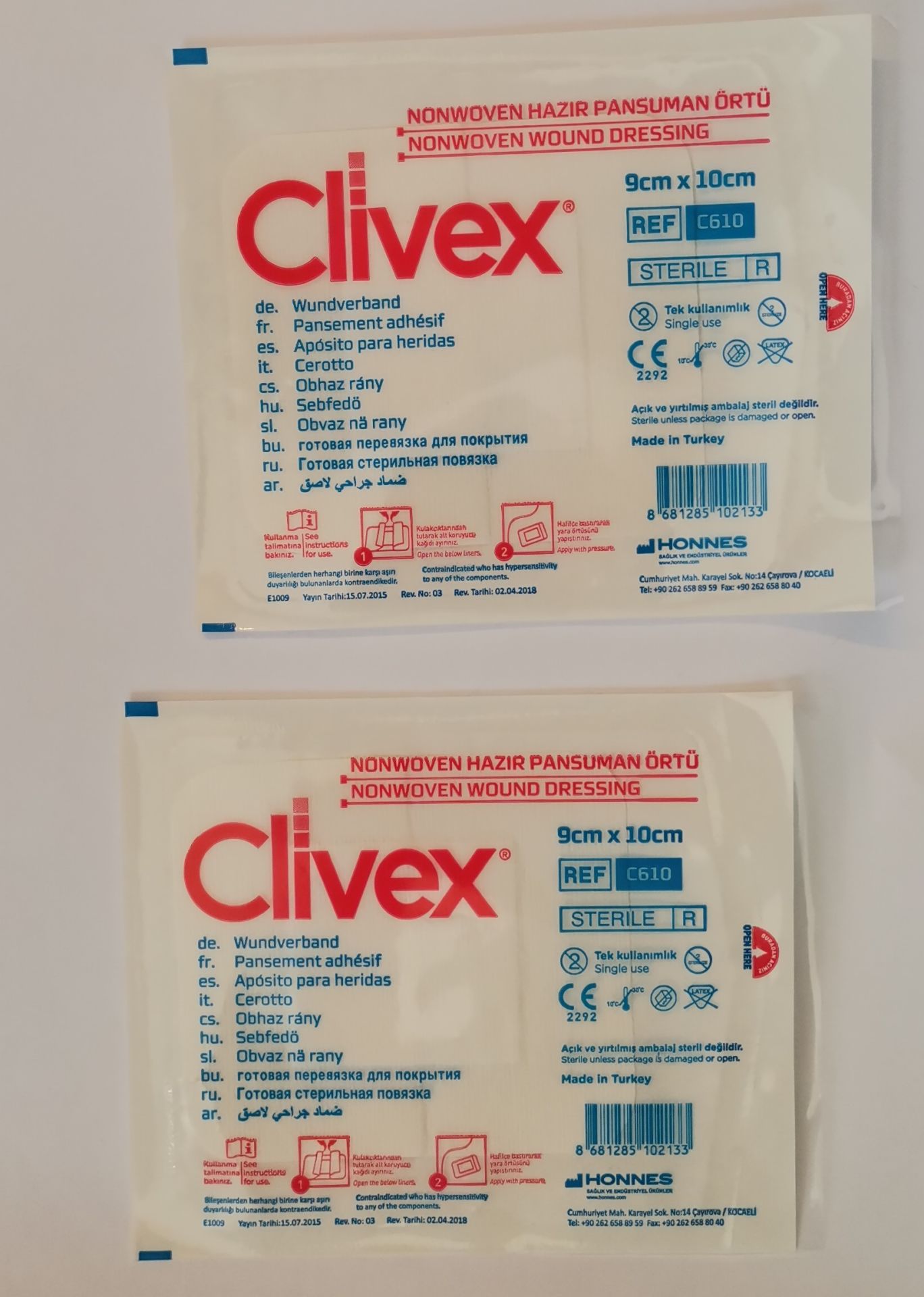 Clivex 9x10 cm Steril Hazır Pansuman Yara Örtüsü 2 Adet Non-wowen ...
