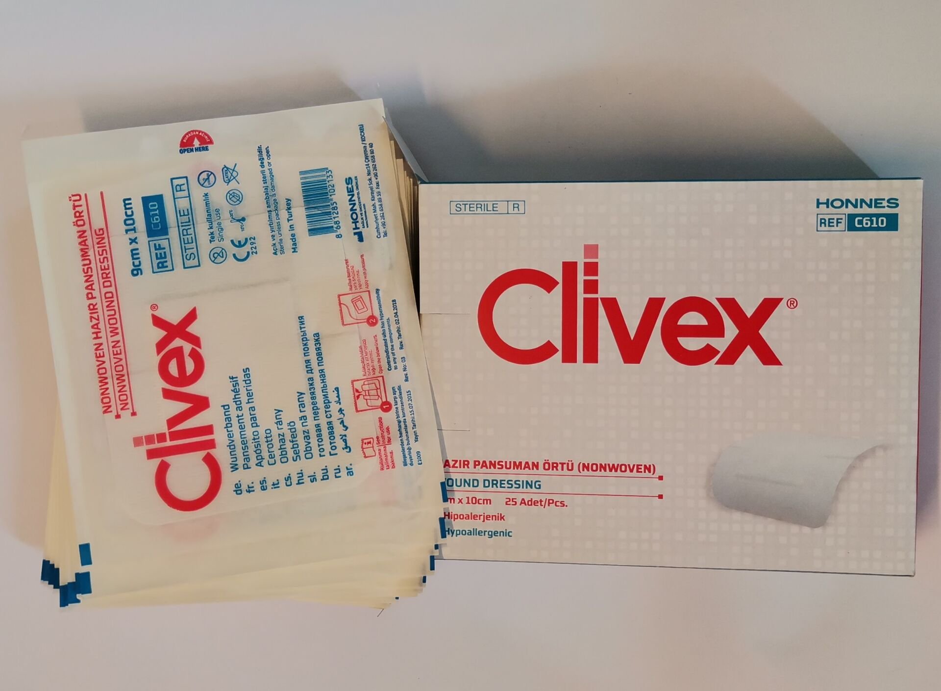 Clivex 9x10 cm Steril Hazır Pansuman Yara Örtüsü 25 Adet Non-woven ...