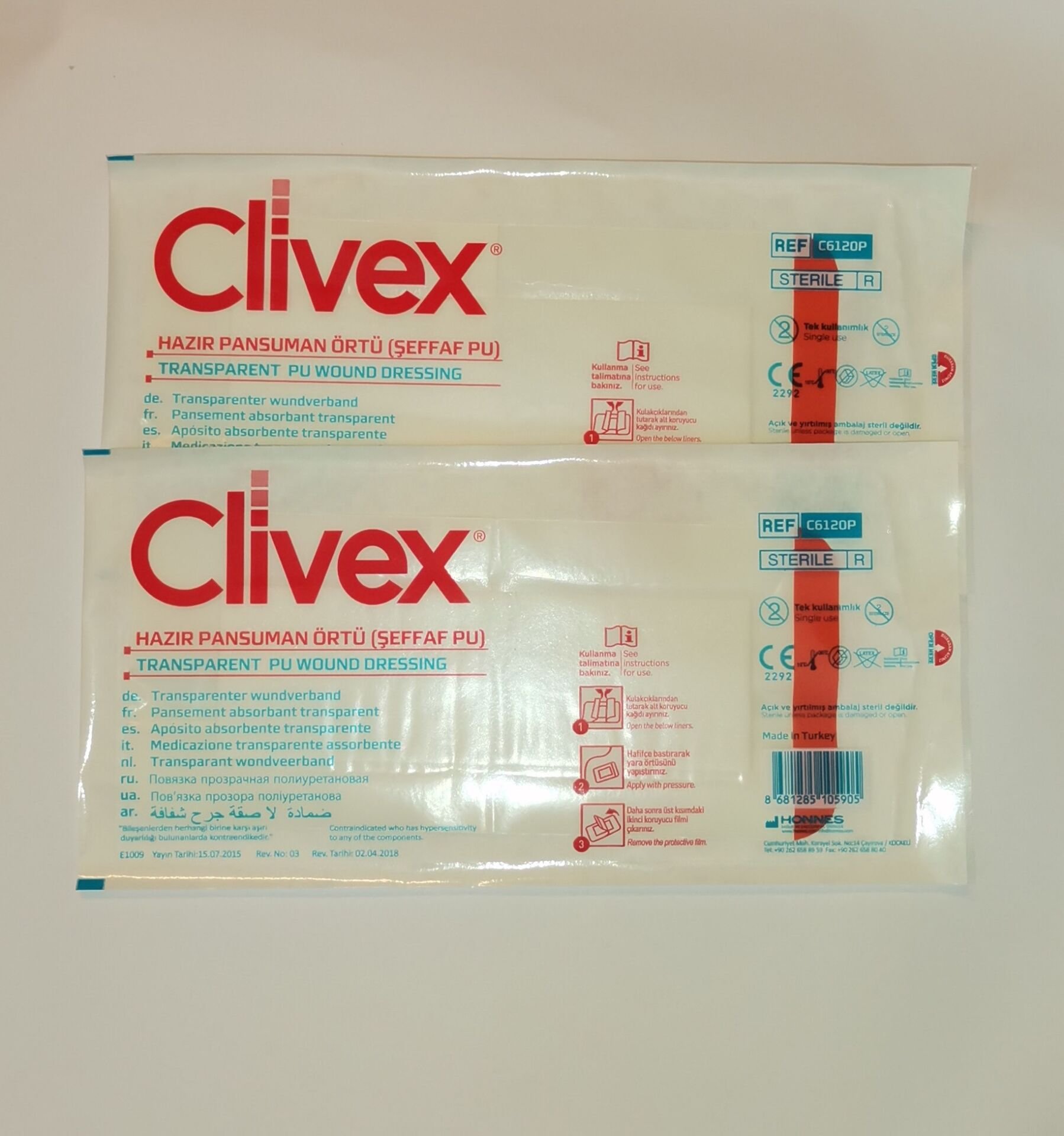 Clivex 9 x 20 cm Steril Hazır Pansuman Yara Örtüsü 2 Adet PU Su ...