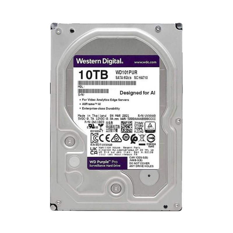 Western Digital Purple WD102PURZ 10 TB Sata 3 256 MB 7/24 Güvenlik ...