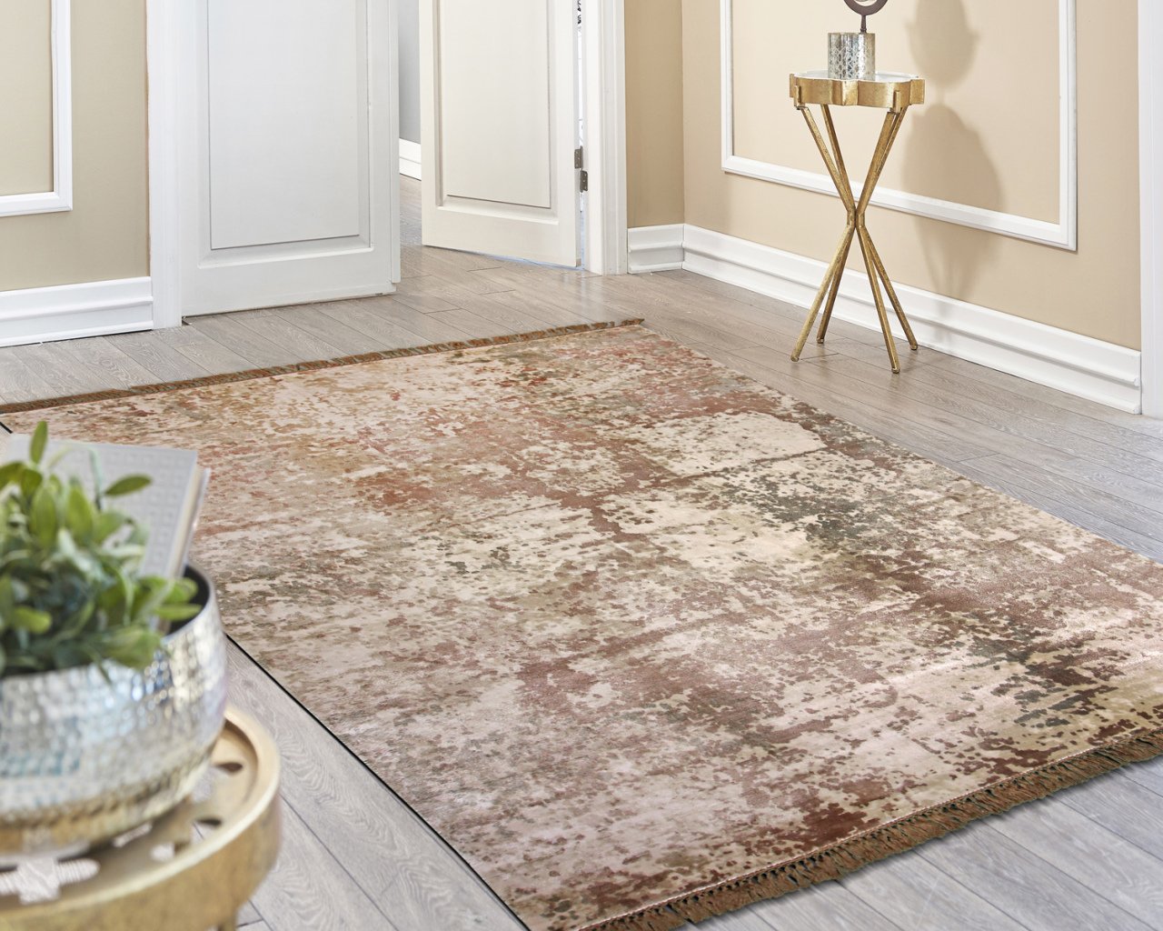 DOVE BANANA PRINTED 2015259 LIGHT BROWN-ATA HALI 170X240 | ATA HALI