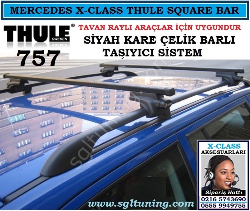 X-CLASS THULE SİYAH KARE ÇELİK BARLI TAŞIYICI SİSTEM 757-769