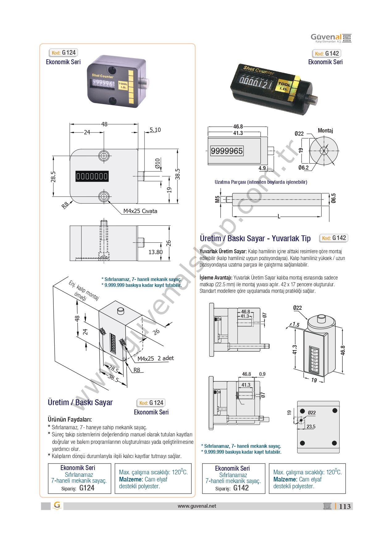 G124 Üretim / Baskı Sayar | Güvenalshop