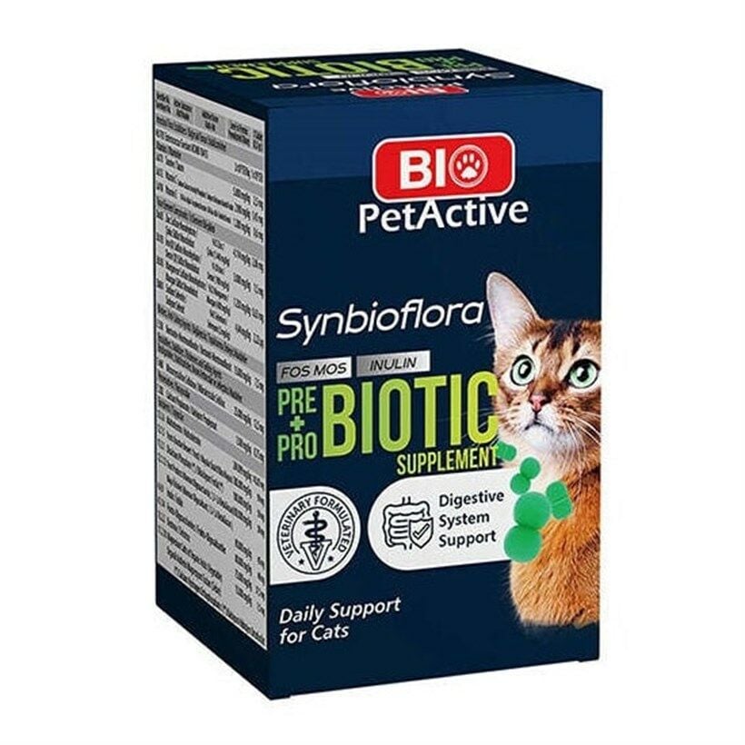Pet Active Synbioflora Kediler İçin Prebiotic - Probiotic 60 Tablet | Petza