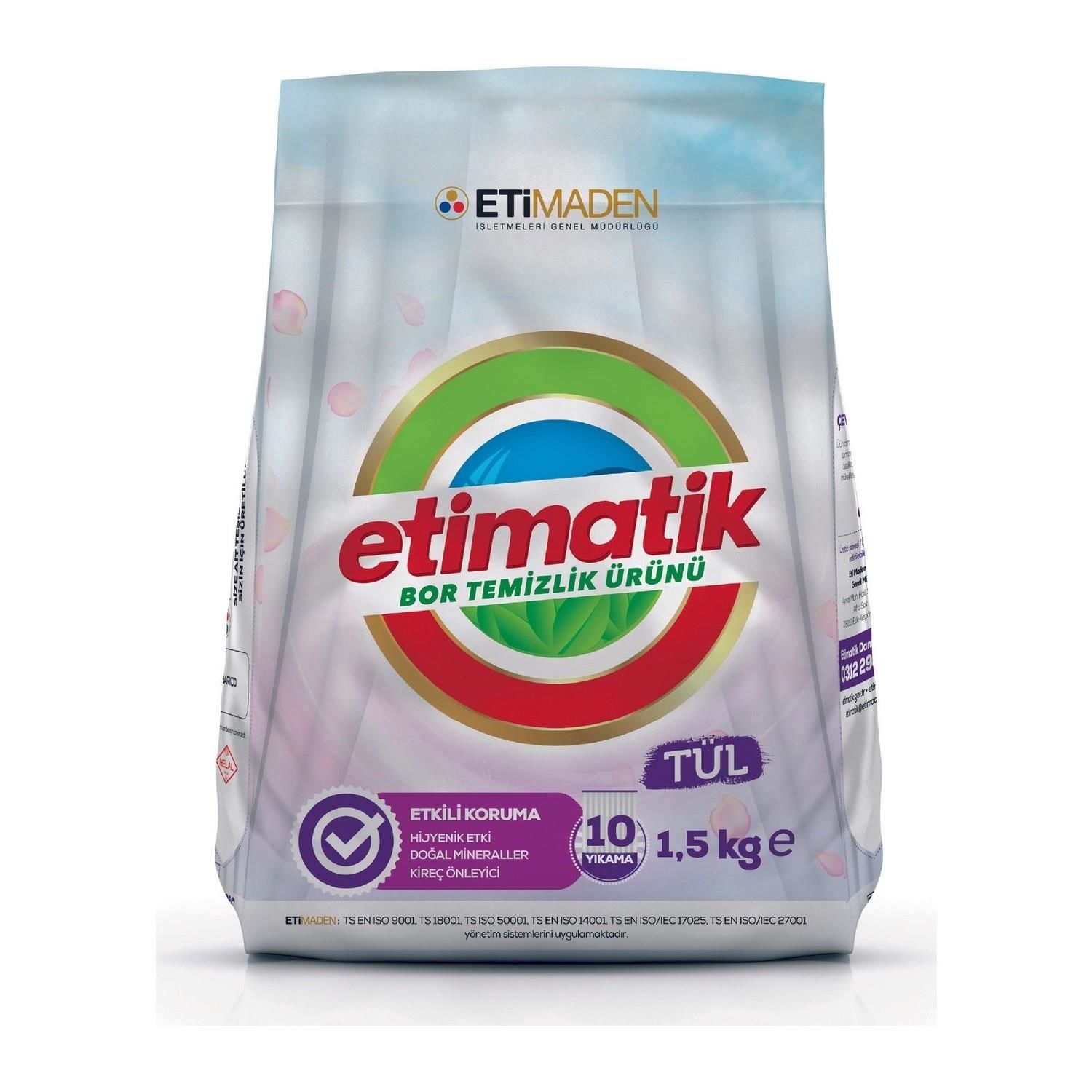 Eti Matik Tül Borlu Temizlik Ürünü Toz Deterjan 1,5 Kg,Eti Matik ...
