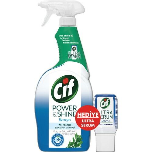 Cif Power-Shine Banyo 750 ML + Ultra Serum Banyo Kireç Çözücü,Cif ...