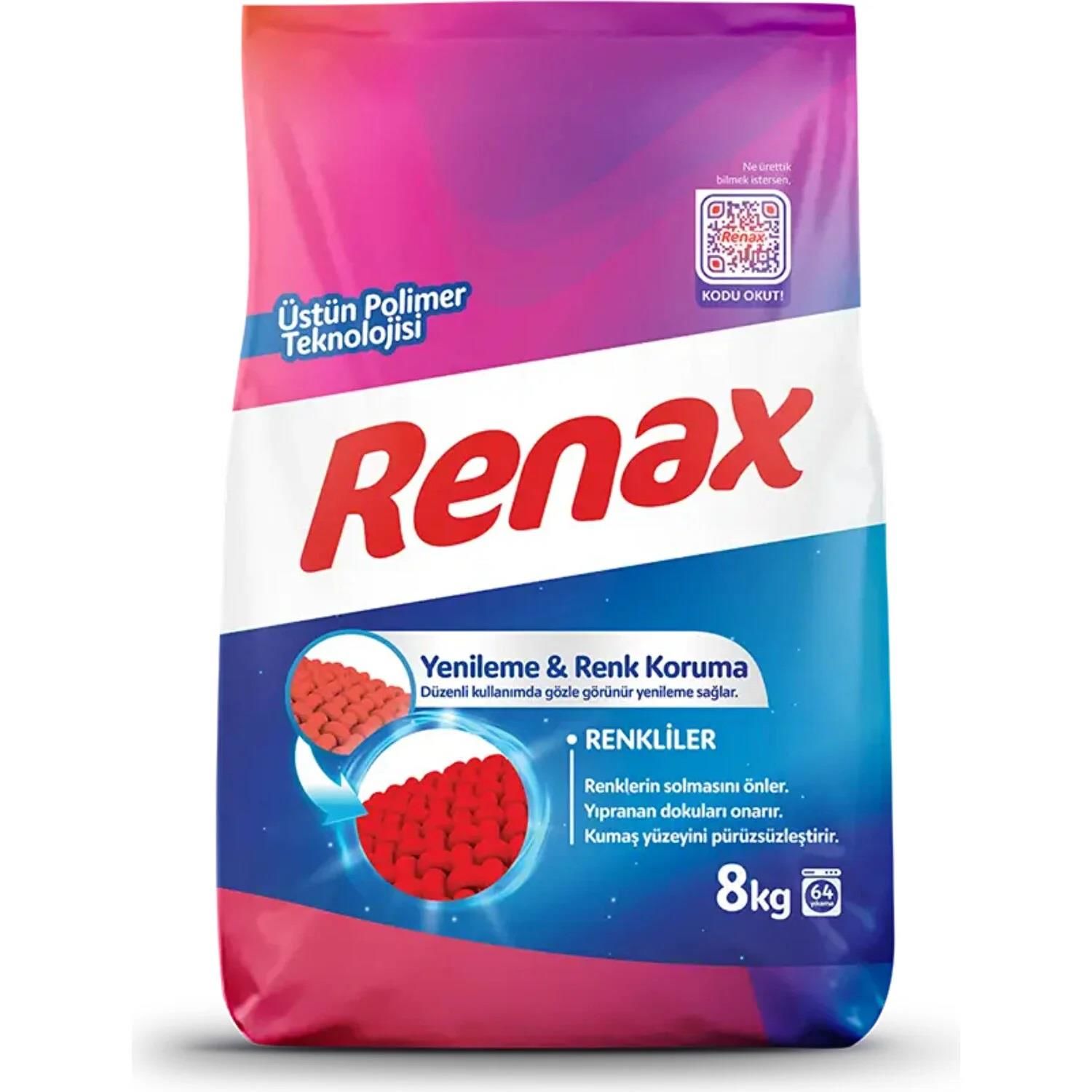 Renax Matik Toz Çamaşır Makinesi Deterjanı 8 Kg Yenileme ve Renkliler ...