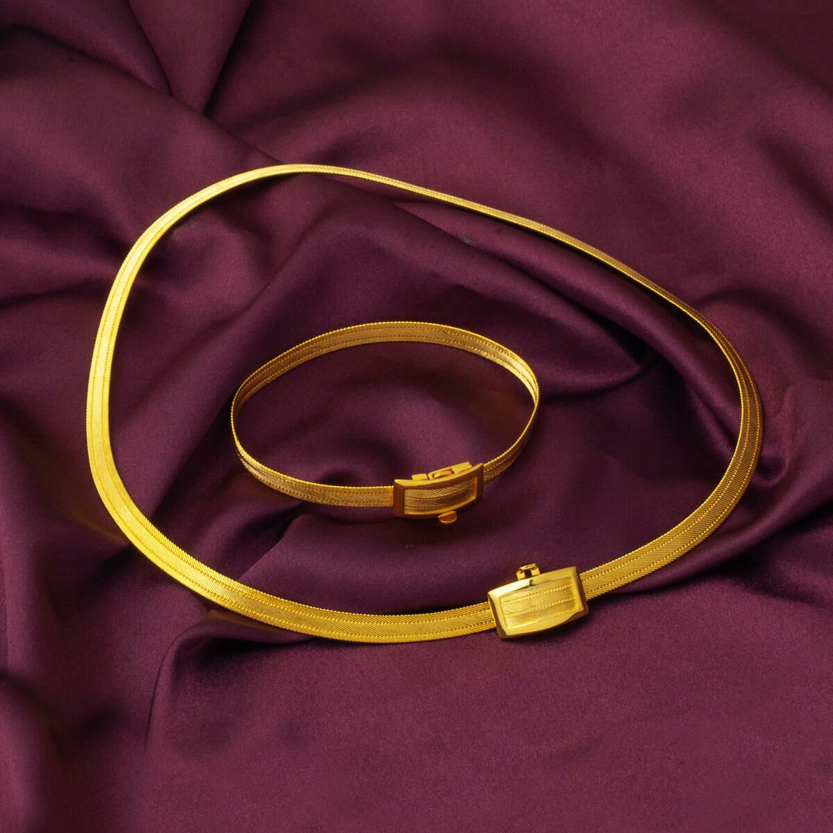 Klasik Tokalı 3 Sıra Trabzon Hasır Altın Set 14 Ayar ｜ Bilezikci 14 ...