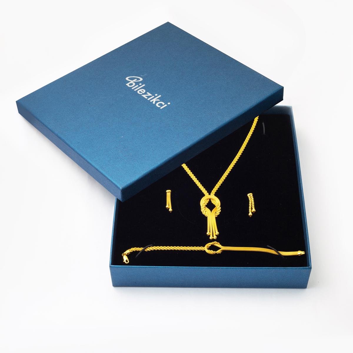 İtalyan Örgü Zincirli Altın Set Takımı ｜ Bilezikci Örgü Altın Setler