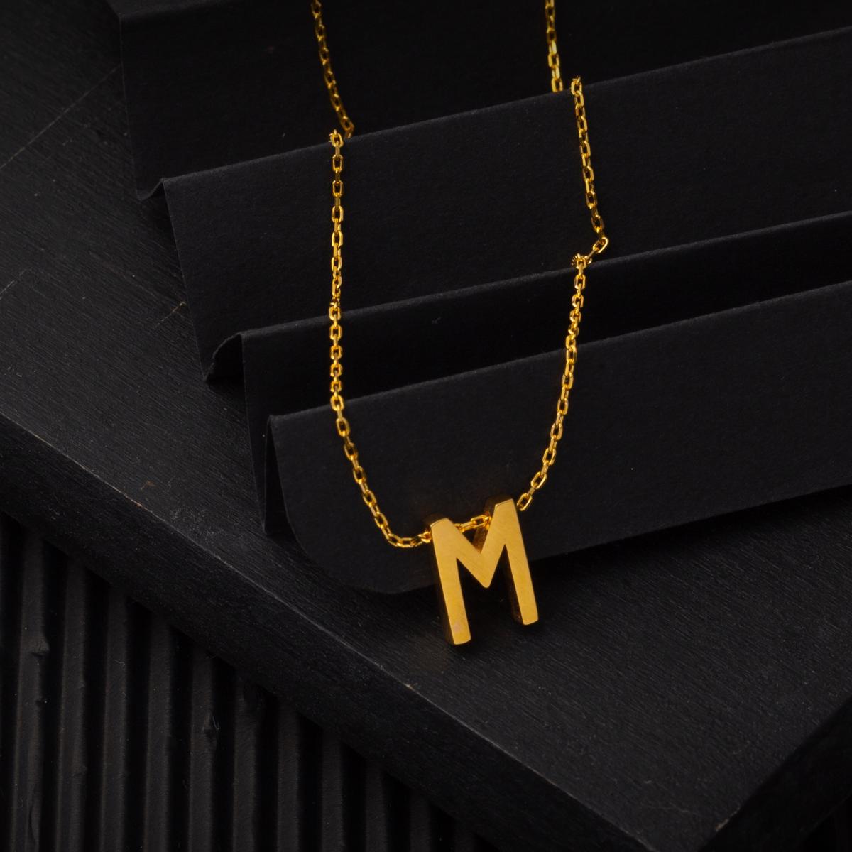 22 Ayar M Harfi Altın Kolye ｜ Bilezikci 22 Ayar Harf Kolye
