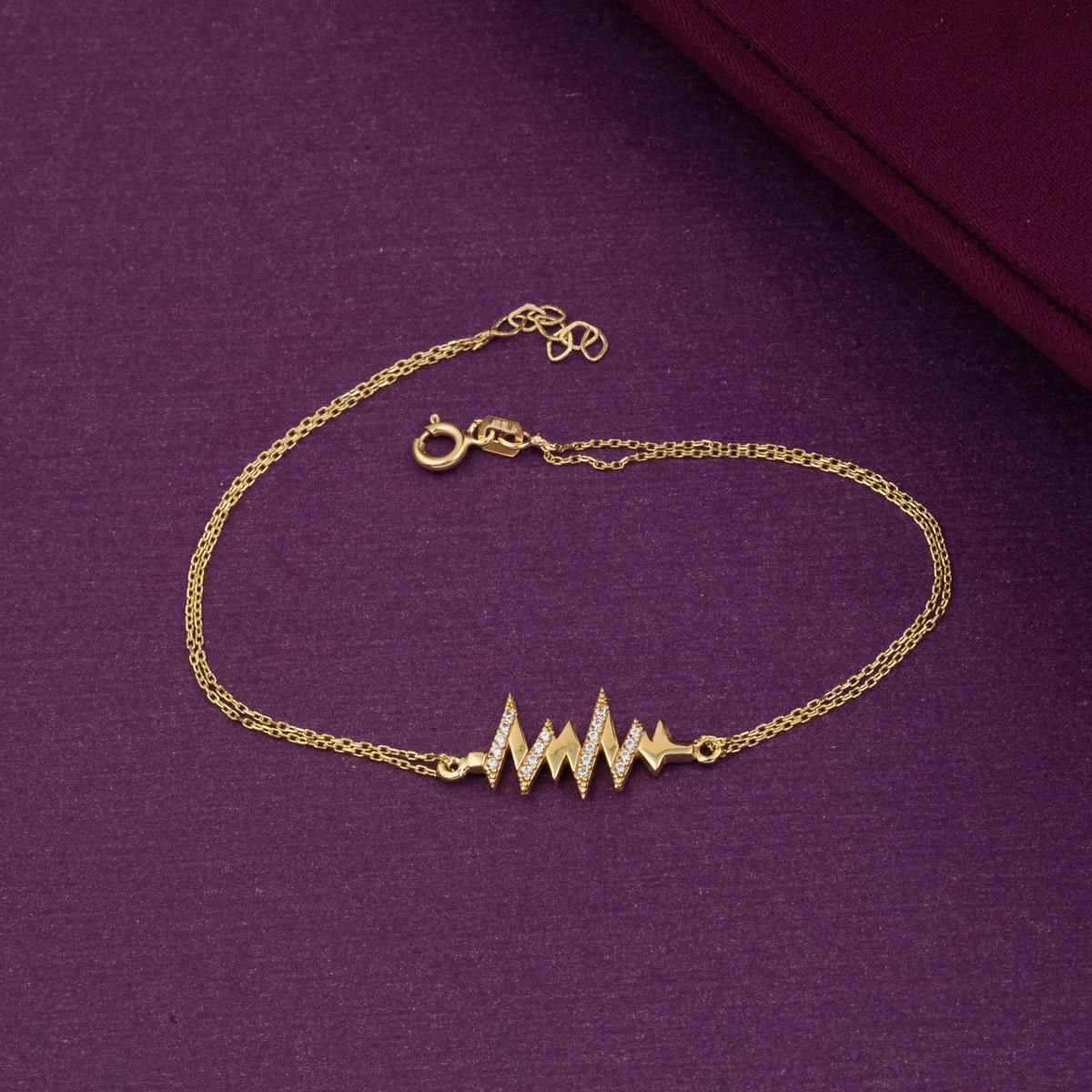 Kalp Ritmi Altın Bileklik ｜ Bilezikci Hediye Bileklik