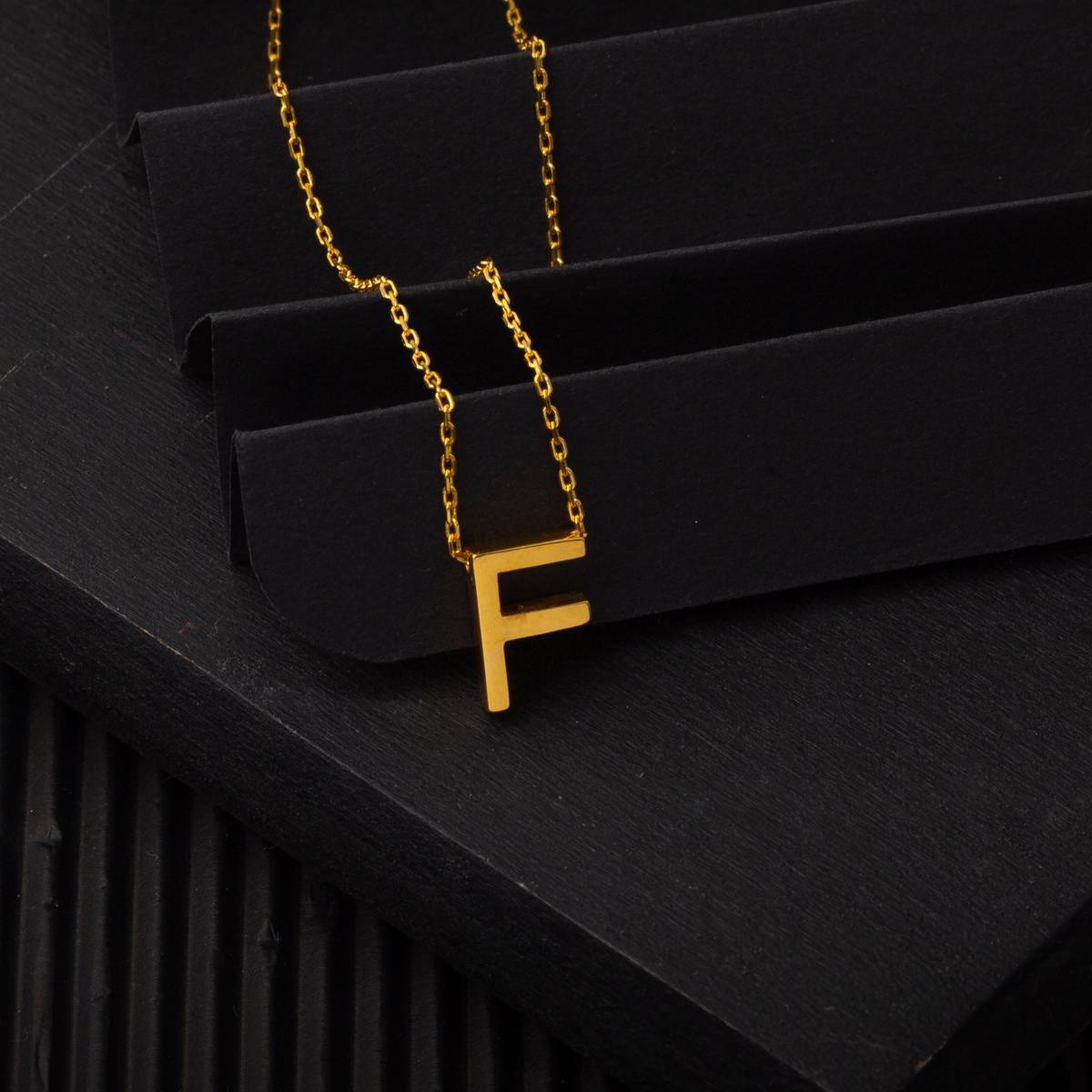 22 Ayar F Harfi Altın Kolye ｜ Bilezikci 22 Ayar Harf Kolye