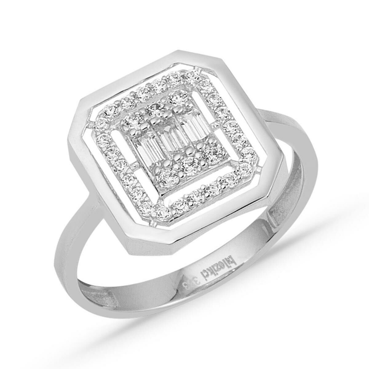 Beyaz Altın Baget Yüzük ｜ Bilezikci Baget Yüzük