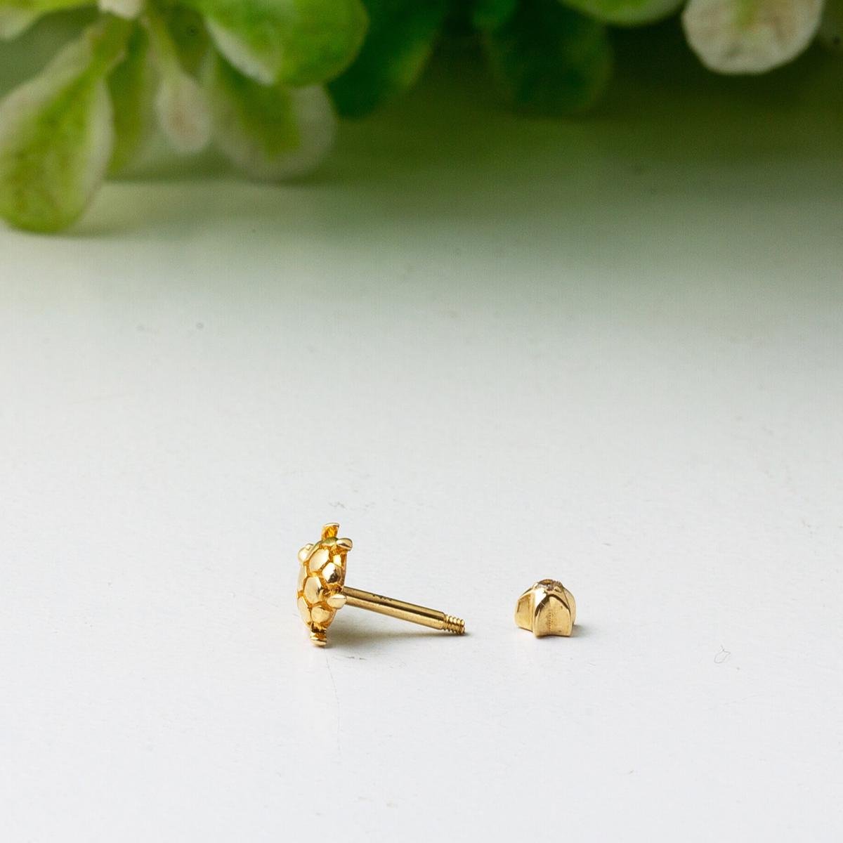 14 Ayar Altın Kaplumbağa Tragus Küpe ｜ Bilezikci Piercing