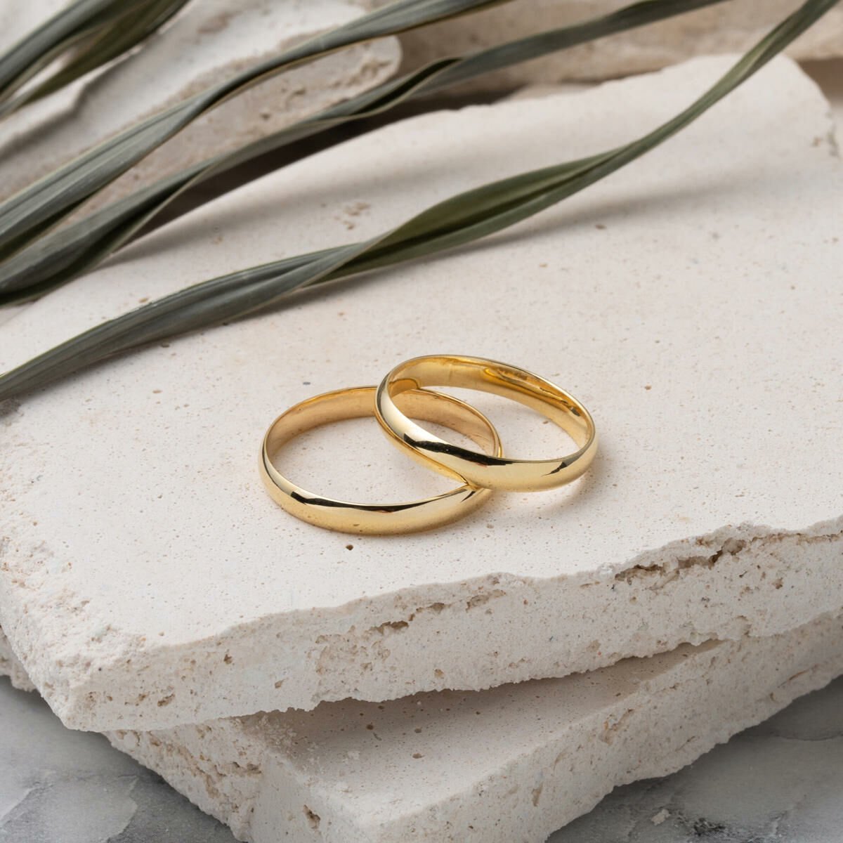 14 Ayar Klasik Oval Çift Altın Alyans 3 mm. ｜ Bilezikci Klasik / Düz Alyans