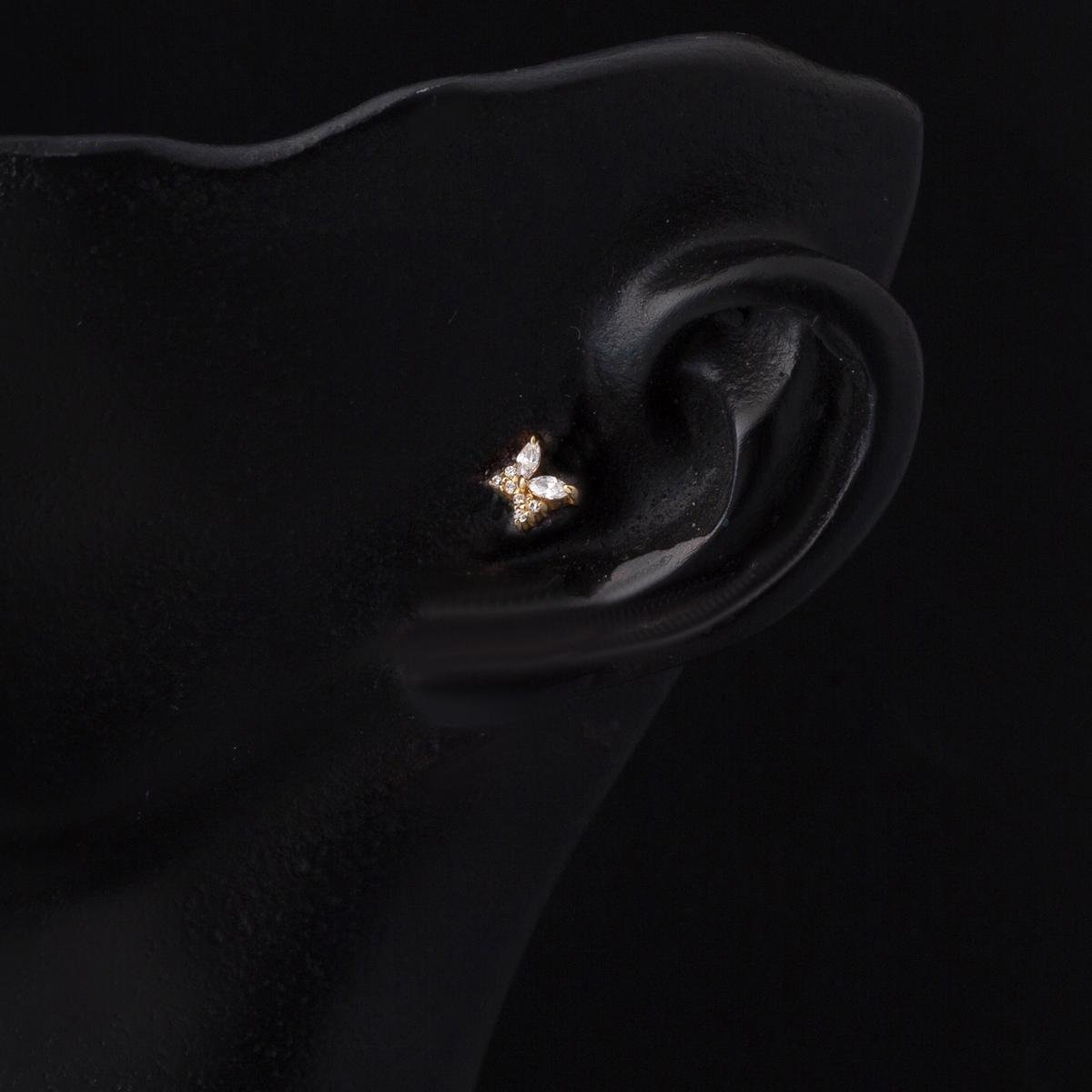 14 Ayar Altın Kelebek Tragus Küpe ｜ Bilezikci Piercing