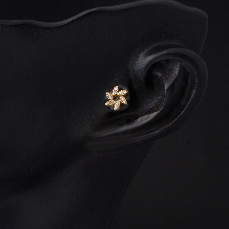 14 Ayar Altın Piercing Tragus Küpe ｜ Bilezikci Tragus Piercing Küpe