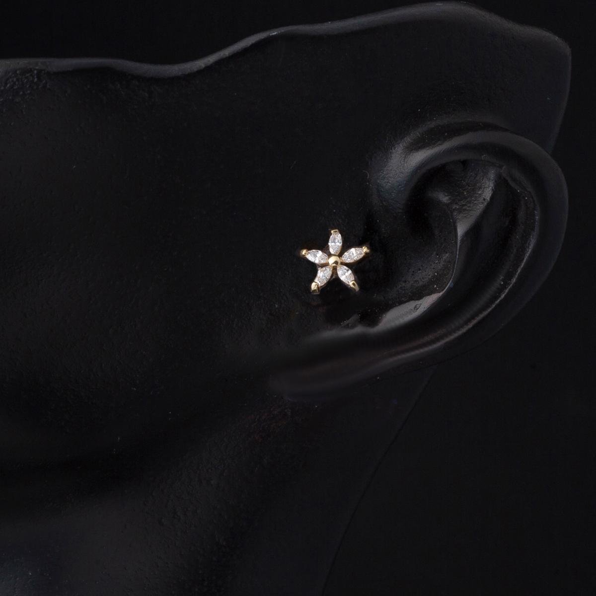 14 Ayar Altın Yıldızlı Tragus Küpe ｜ Bilezikci Piercing