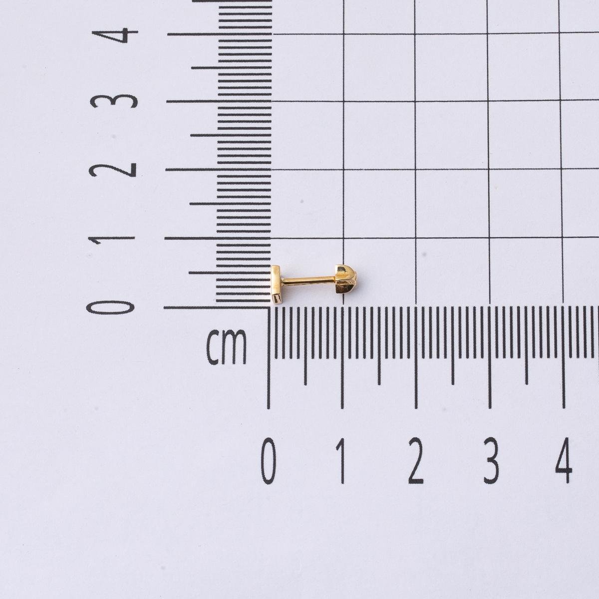 14 Ayar Altın Kare Tragus Küpe ｜ Bilezikci Piercing